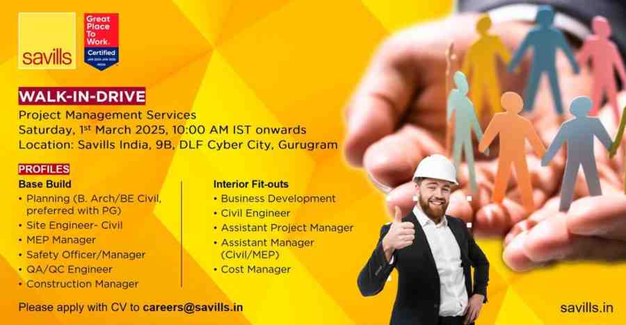 Project Management Jobs Walk-in Drive 2025 Professionals Job