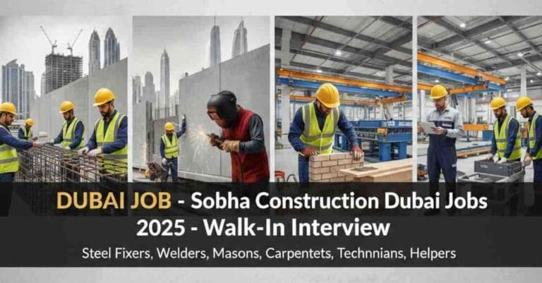 Sobha Construction Dubai Jobs 2025 – Precast Walk-In Hiring